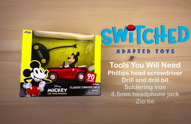 Device: Switch Adapted Disney Junior Mickey Mouse Roadster RC Car